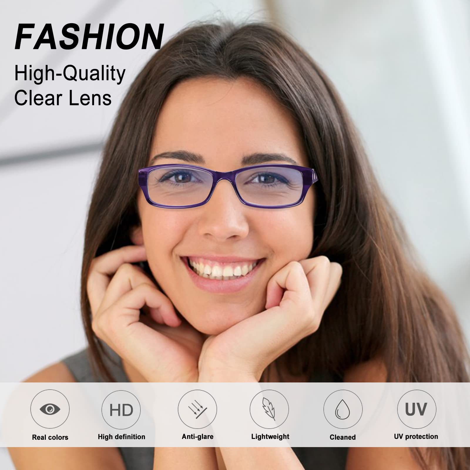 VOGPOPER Reading Glasses 5 Pairs Blue Light Blocking Fashion for Womens Readers, Spring Hinge with Pattern Print Eyeglasses (5 Multicolor-2, 2.25, diopters)