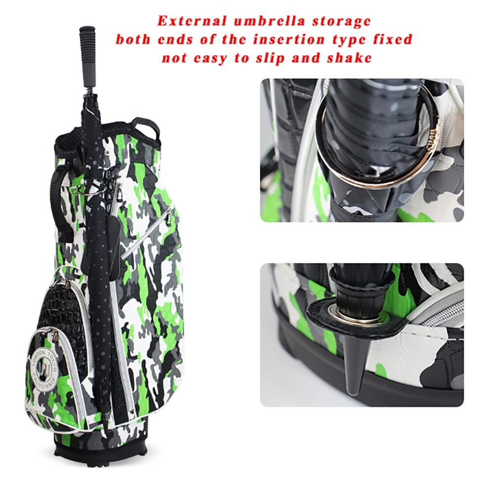 WANHUI 14-Way Divider Golf Cart Bag Premium Waterproof Carry Golf Stand Bag Lightweight Shoulder Golf Bag with Umbrella Holder, Golf Bag for The Driving Range, Par 3 and Executive Courses