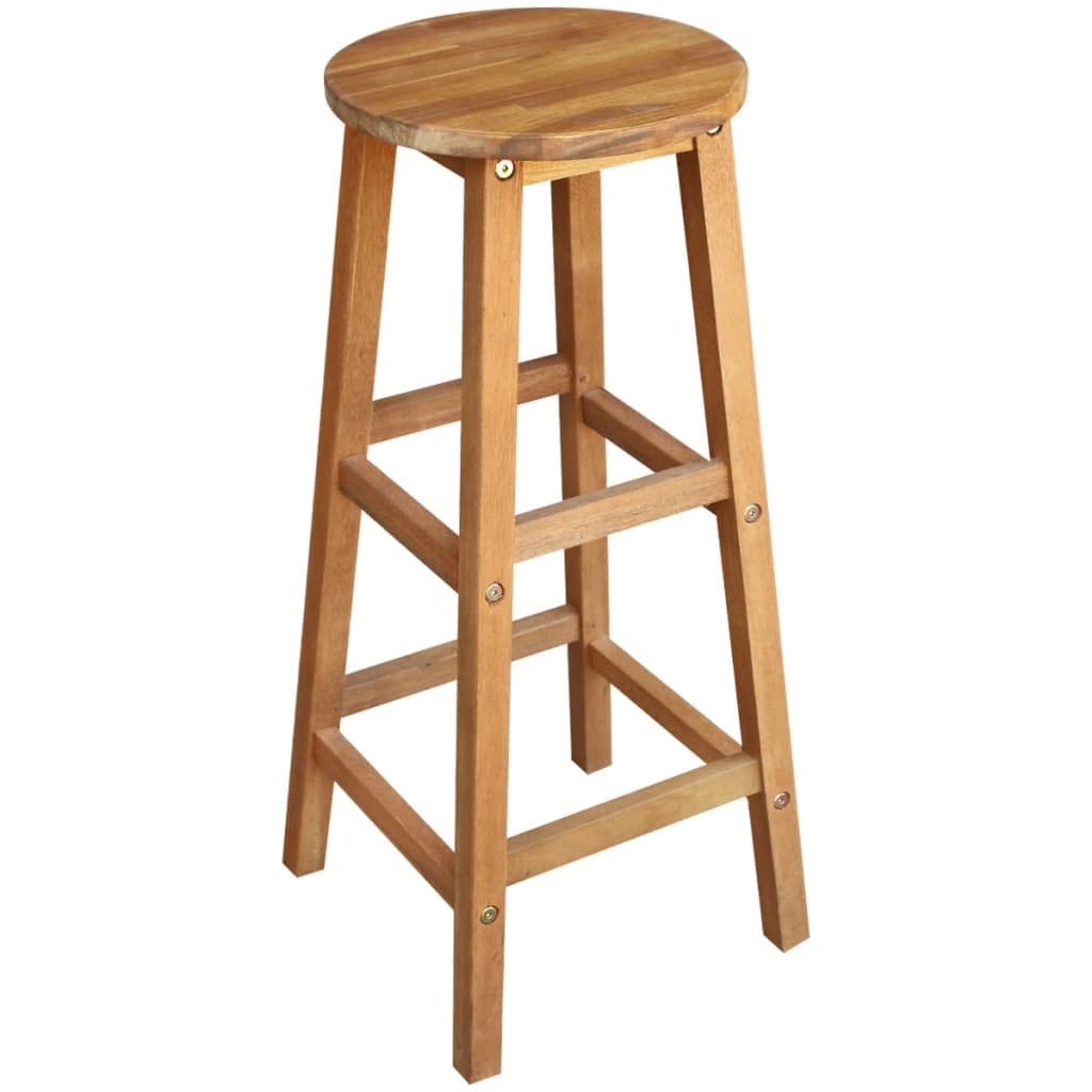 WFHTU Kitchen Bar Tables and Chairs Set Dining Room High Top Counter Height Table Set for 2 Solid Acacia Wood