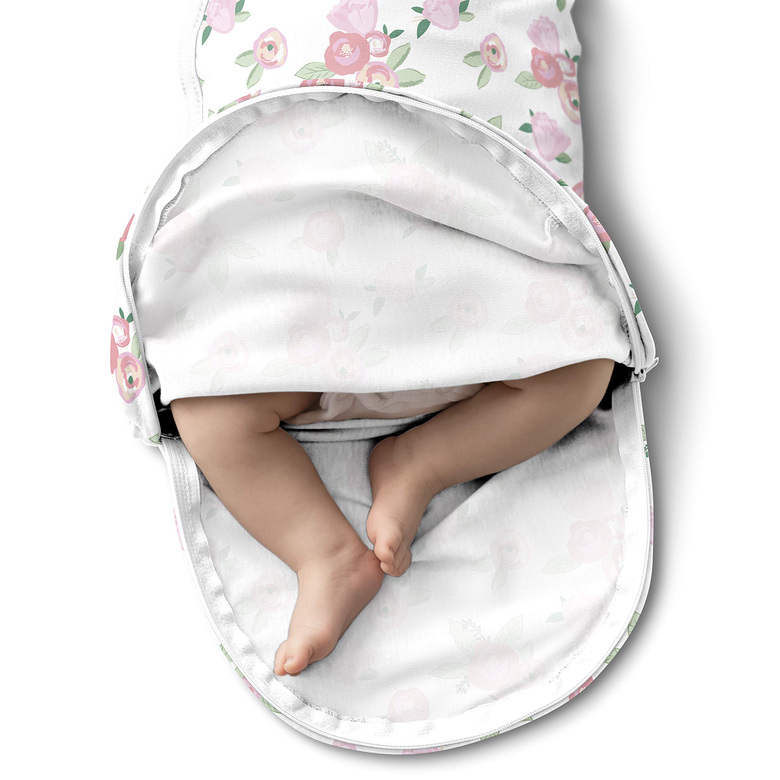 SwaddleMe Luxe Easy Change Swaddle – Size Small/Medium, 0-3 Months, 2-Pack (Water Color Floral)