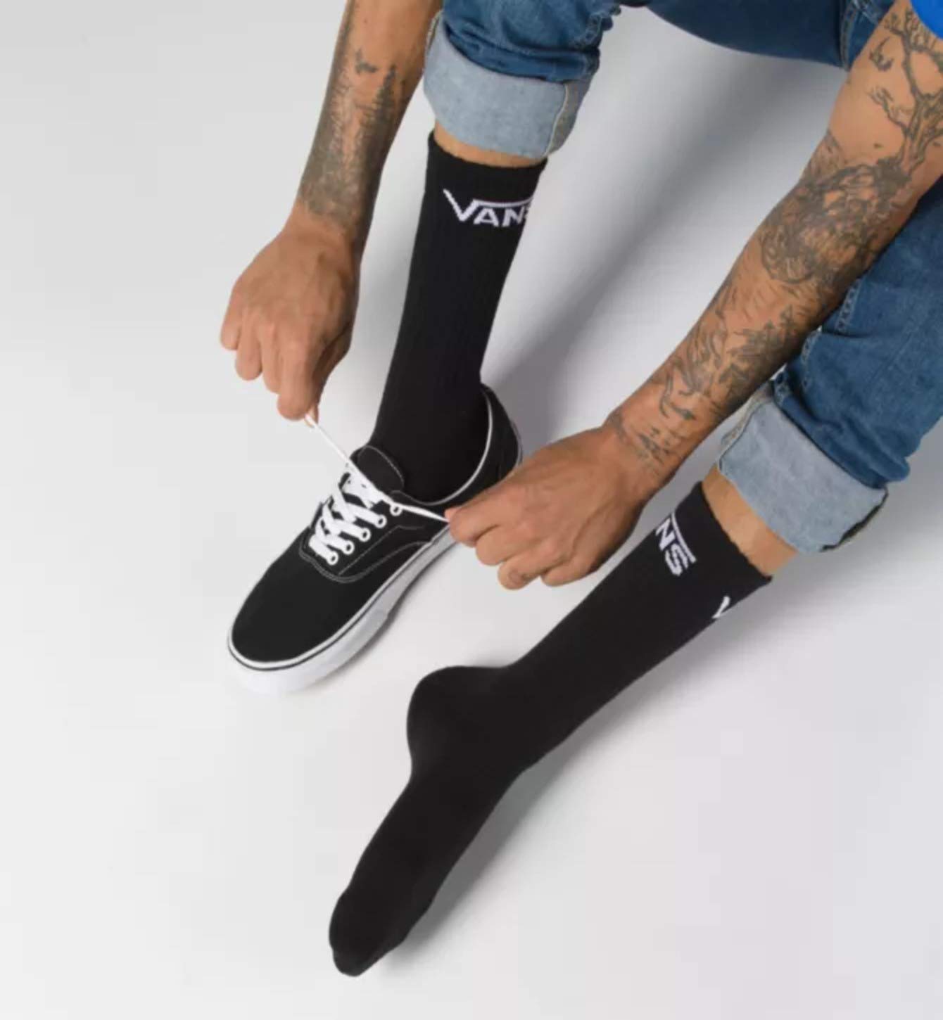 Vans | Classic Crew Socks, 3 Pair Pack (Assorted - Black, Grey, White, 9.5-13)