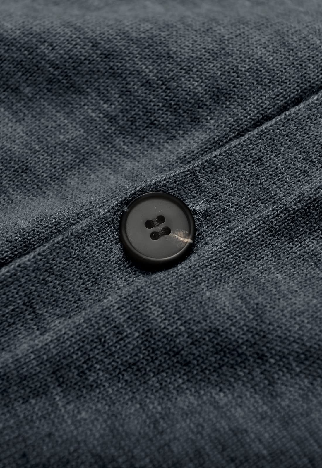 ZHILI Men's V Neck Cardigan Sweater Casual Lightweight Button Down Knitted Cardigan Sweater_Dark grey_XXXX-Large