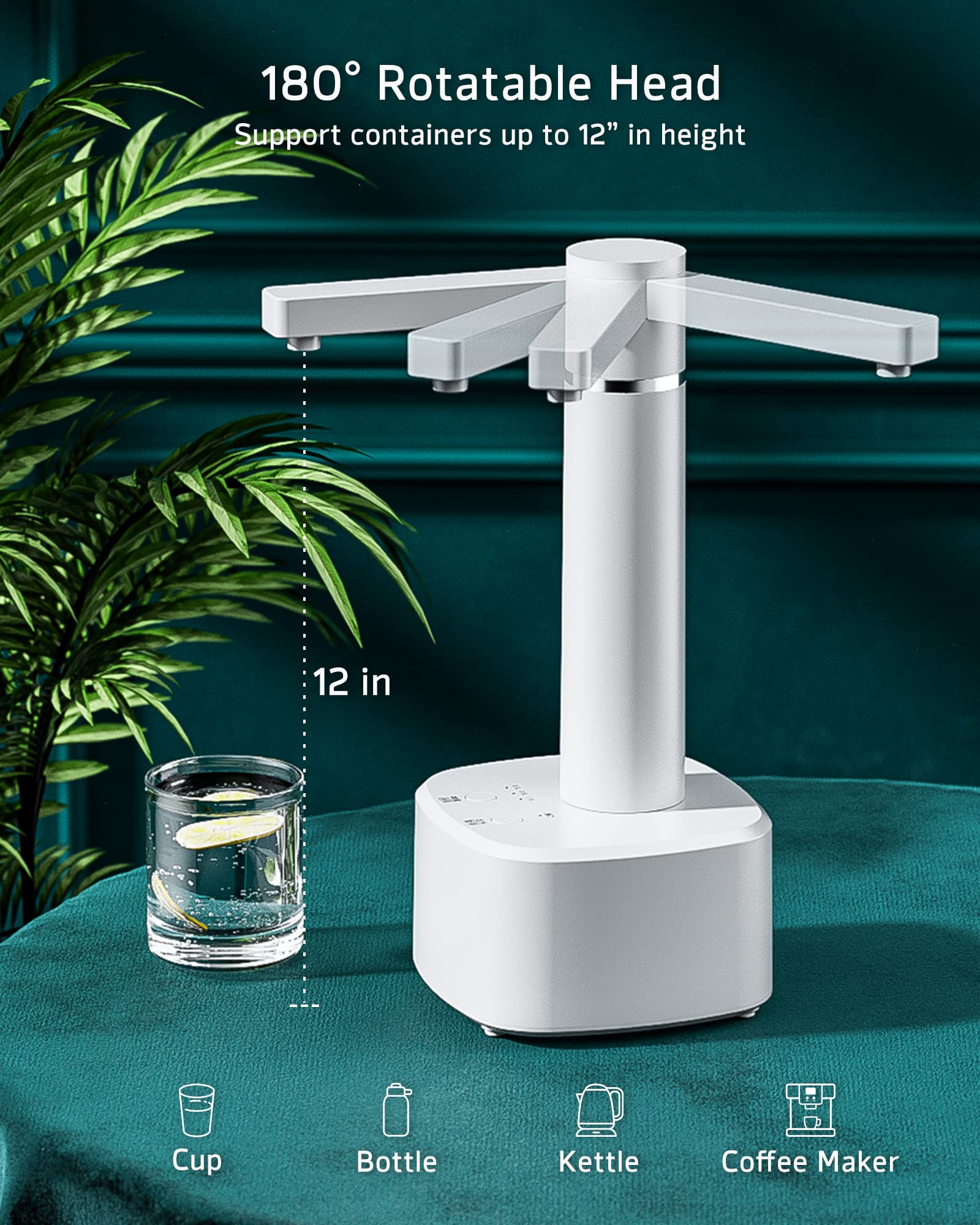 Water Dispenser for 5 Gallon Bottle - Intelligent Desktop Water Bottle Dispenser, Dual-Purpose Automatic Water Pump for Universal Bottle, Water Jug Dispenser Suitable for Home, Office, Outdoor