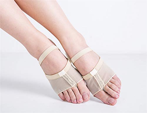 Women's Full Body Dance Foot Undies Lyrical Skin Shoes Mesh Stretch Kids Dance Paws Socks(XL, Nude)