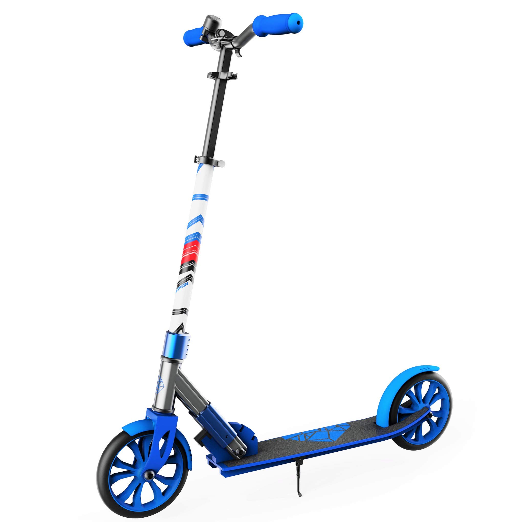 Swagtron K8 Titan Foldable Commuter Kick Scooter for Adults & Teens, Height-Adjustable, ABEC-9 Wheel Bearings, Cobalt Gray