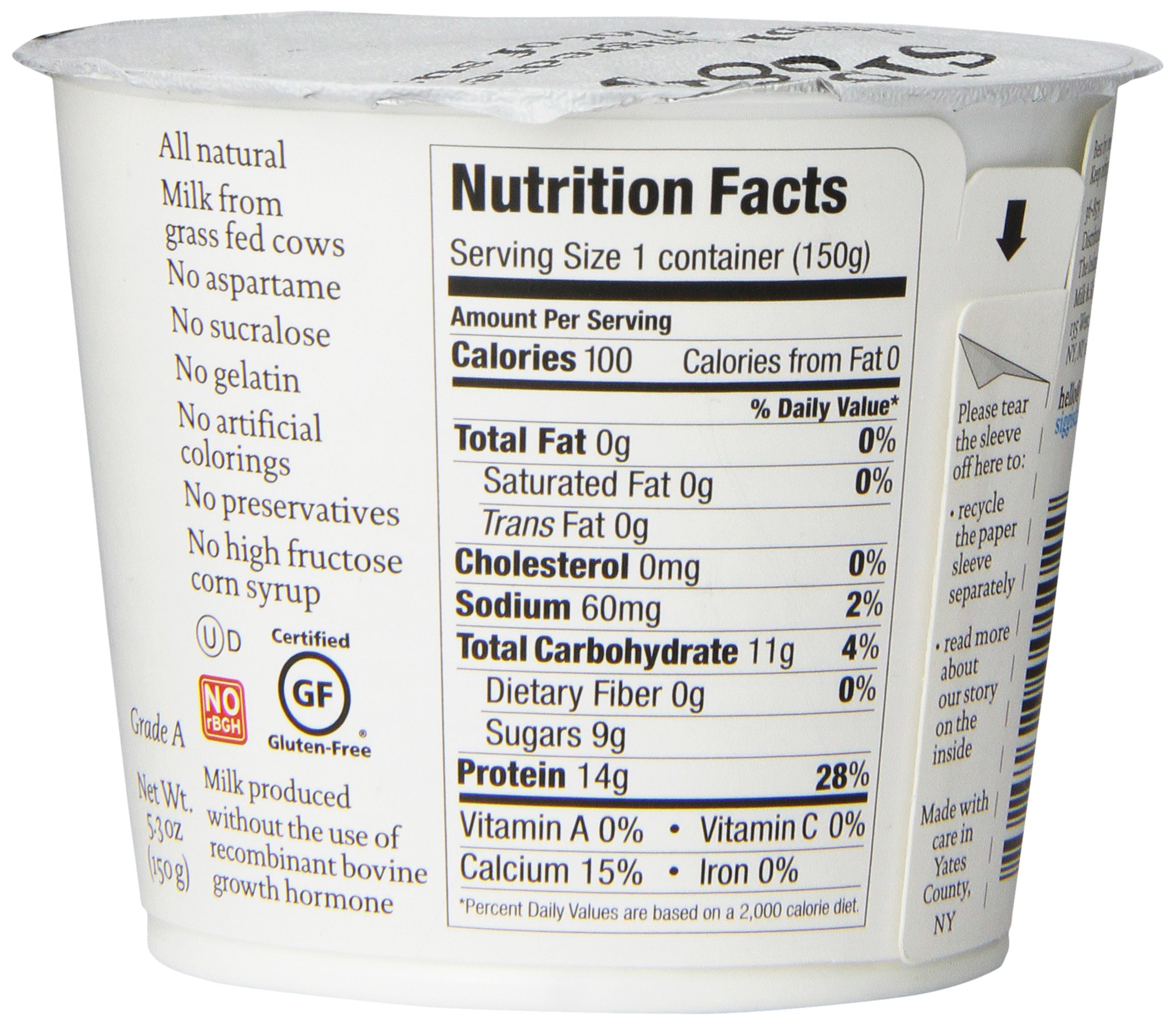 siggi's Icelandic Strained Nonfat Yogurt, Peach, 5.3 oz. Single Serve Cup – Thick, Protein-Rich Yogurt Snack