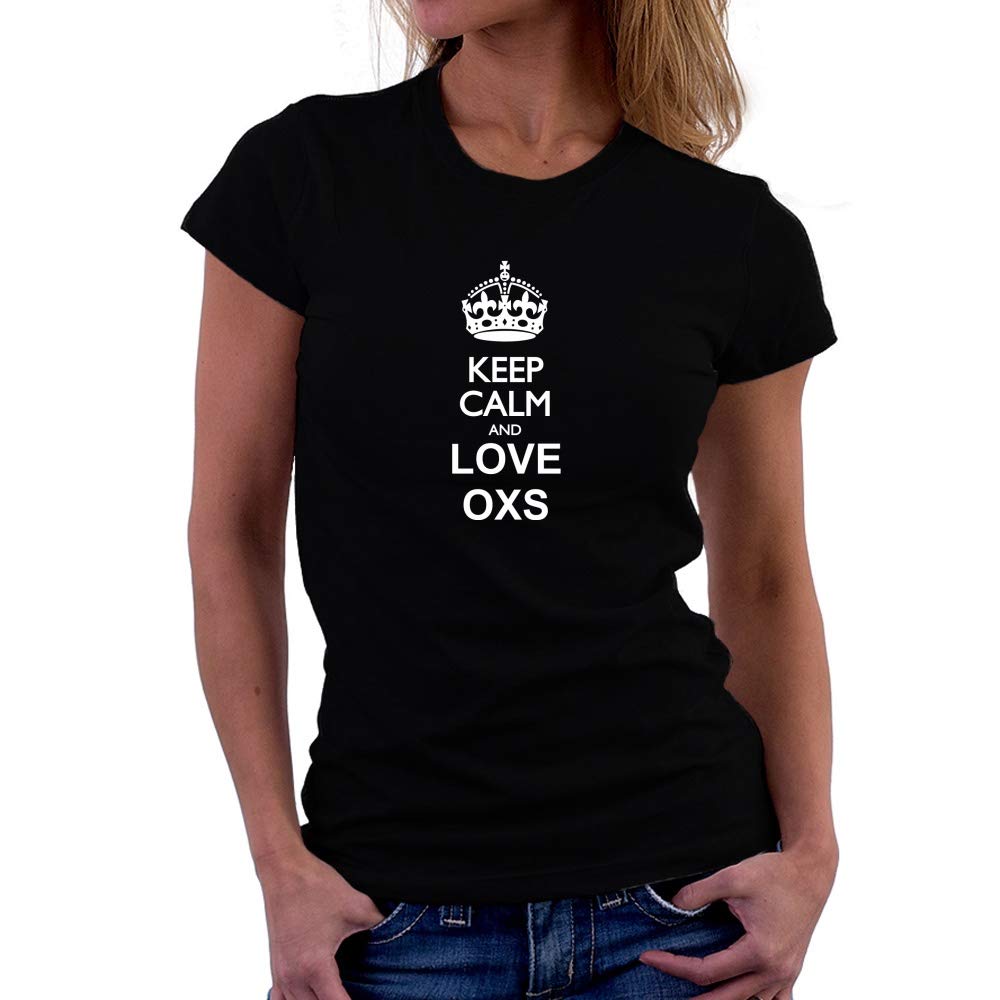 Teeburon Keep Calm and Love Oxs Women T-Shirt Black