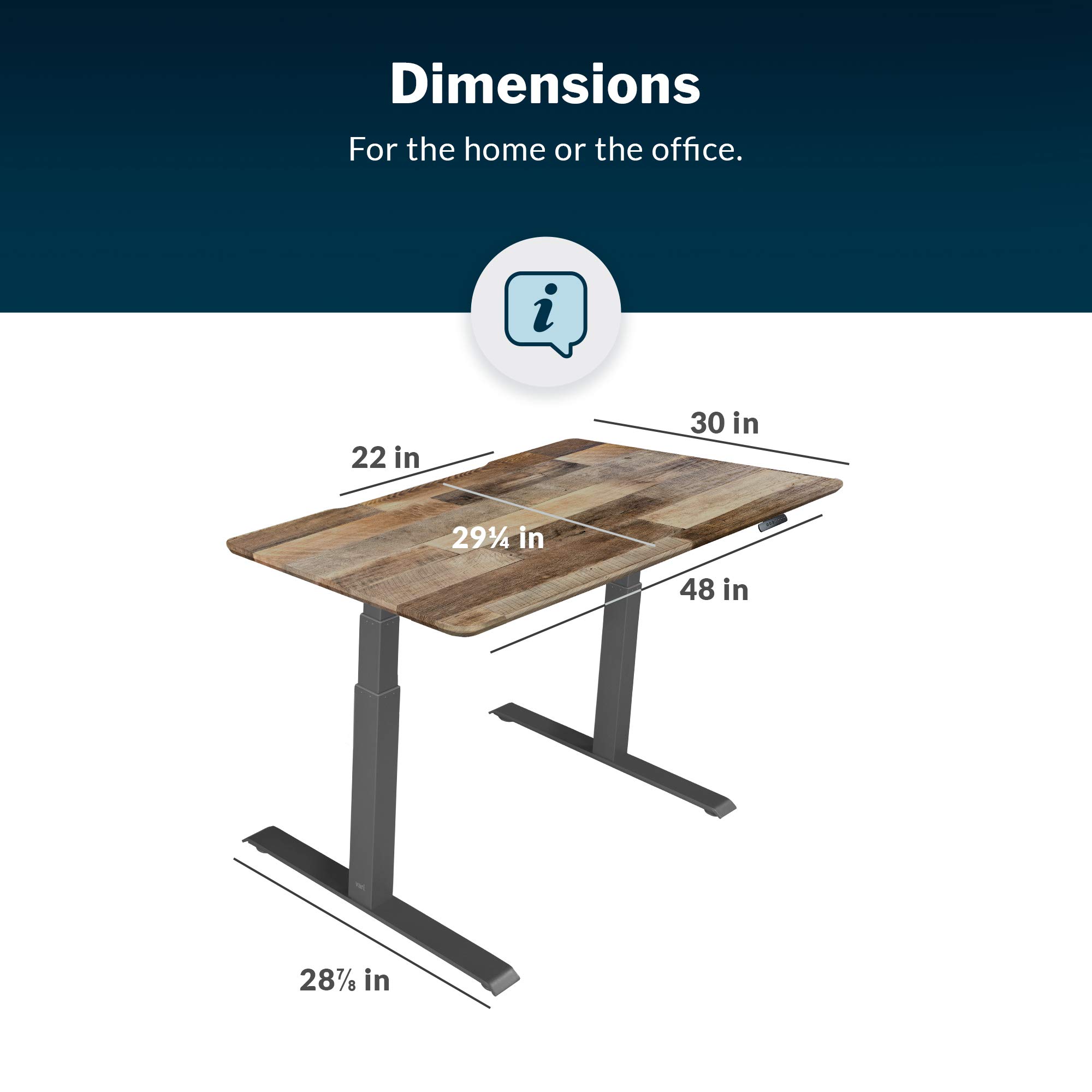 Vari Electric Standing Desk - Varidesk White Height Adjustable Computer Desk- Dual Motor with Memory Presets, Stable T-Style Legs- Large Home Office Workstation- 60” x 30”