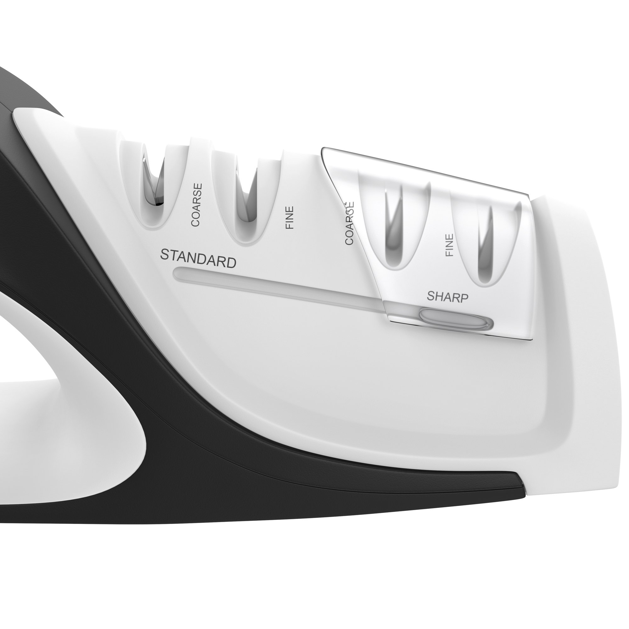Vremi 4 Stage Manual Knife Sharpener - Kitchen Knife Sharpener 2 Slots Each With Steel and Ceramic Rod - Handheld Sharpening for Stainless Steel Blade Chef Paring Fillet Steak Japanese Knife - Black