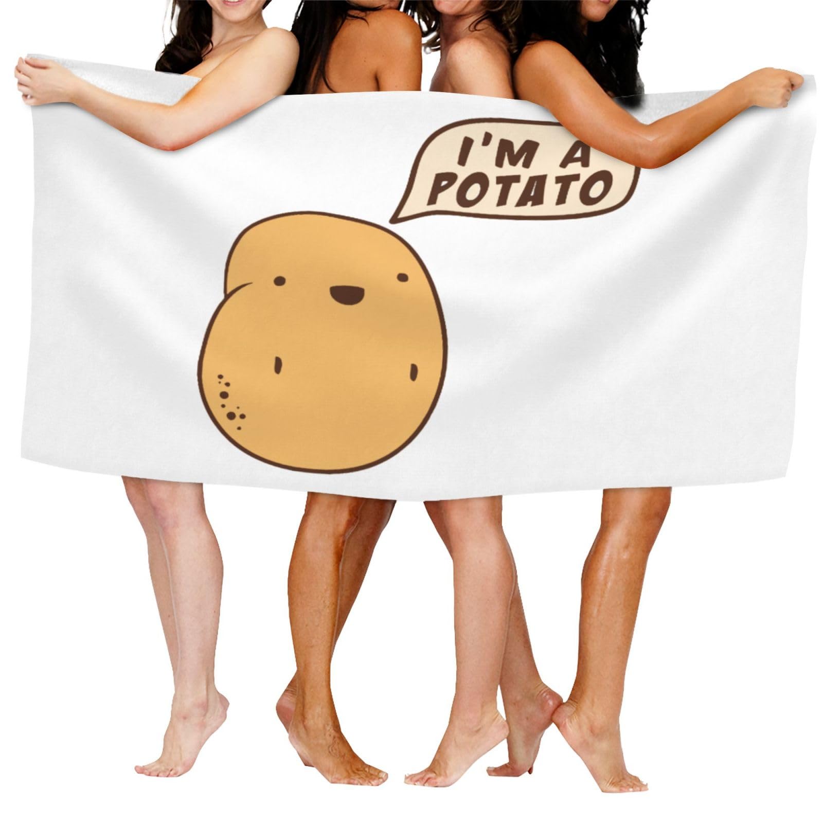 Zahika I'M A Potato Beach Towel Absorbent Bathroom Towels Beach Towels Oversized Super β32x52 Inch