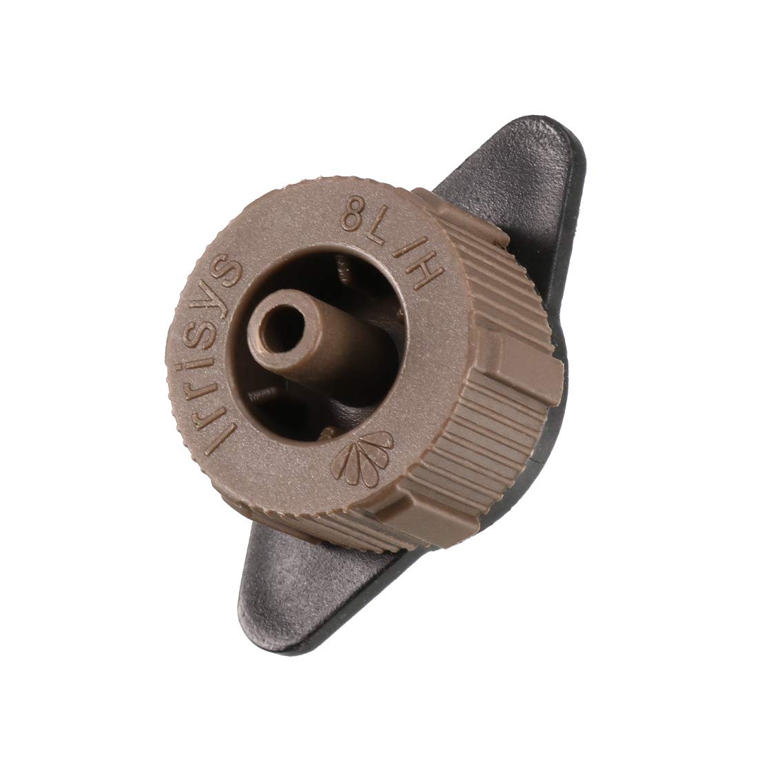 uxcell Pressure Compensating Dripper 2 GPH 8L/H Emitter for Garden Lawn Drip Irrigation with Barbed Hose Connector, Plastic Black Brown 25pcs