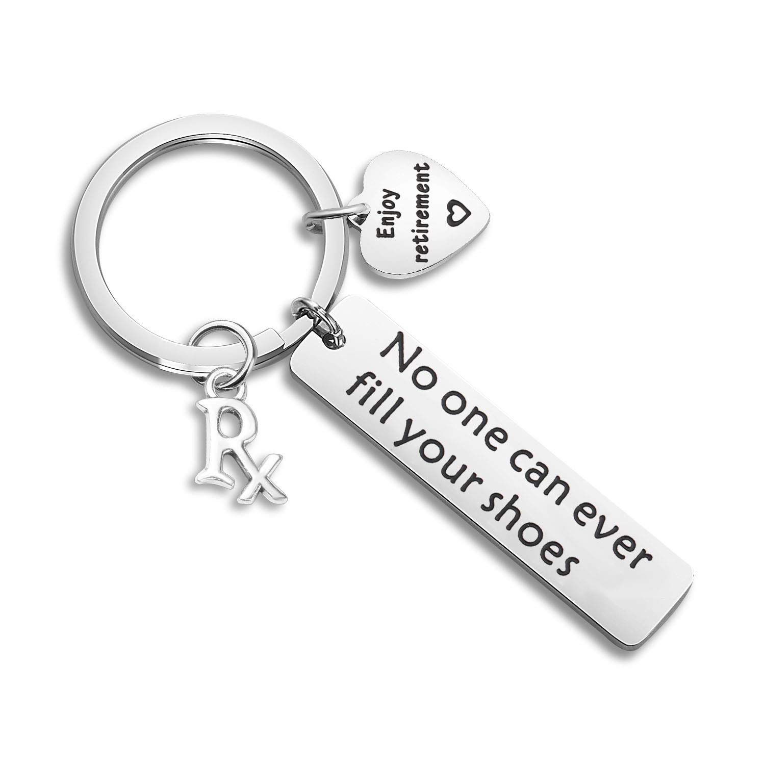 WUSUANED Pharmacist Retirement Keychain RX Retirement Gift For Pharmacy Tech