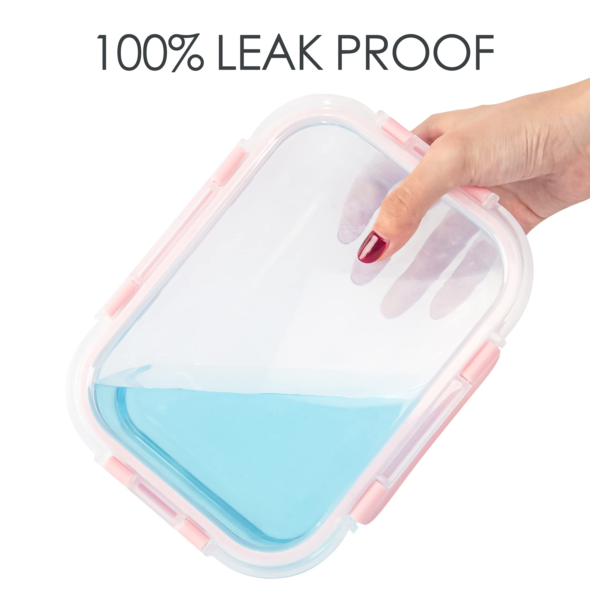 YARYOUNG 10 Pack Glass Food Storage Containers, Glass Meal Prep Containers with Lids Leak Proof, Microwave & Freezer Safe (34oz & 12oz)