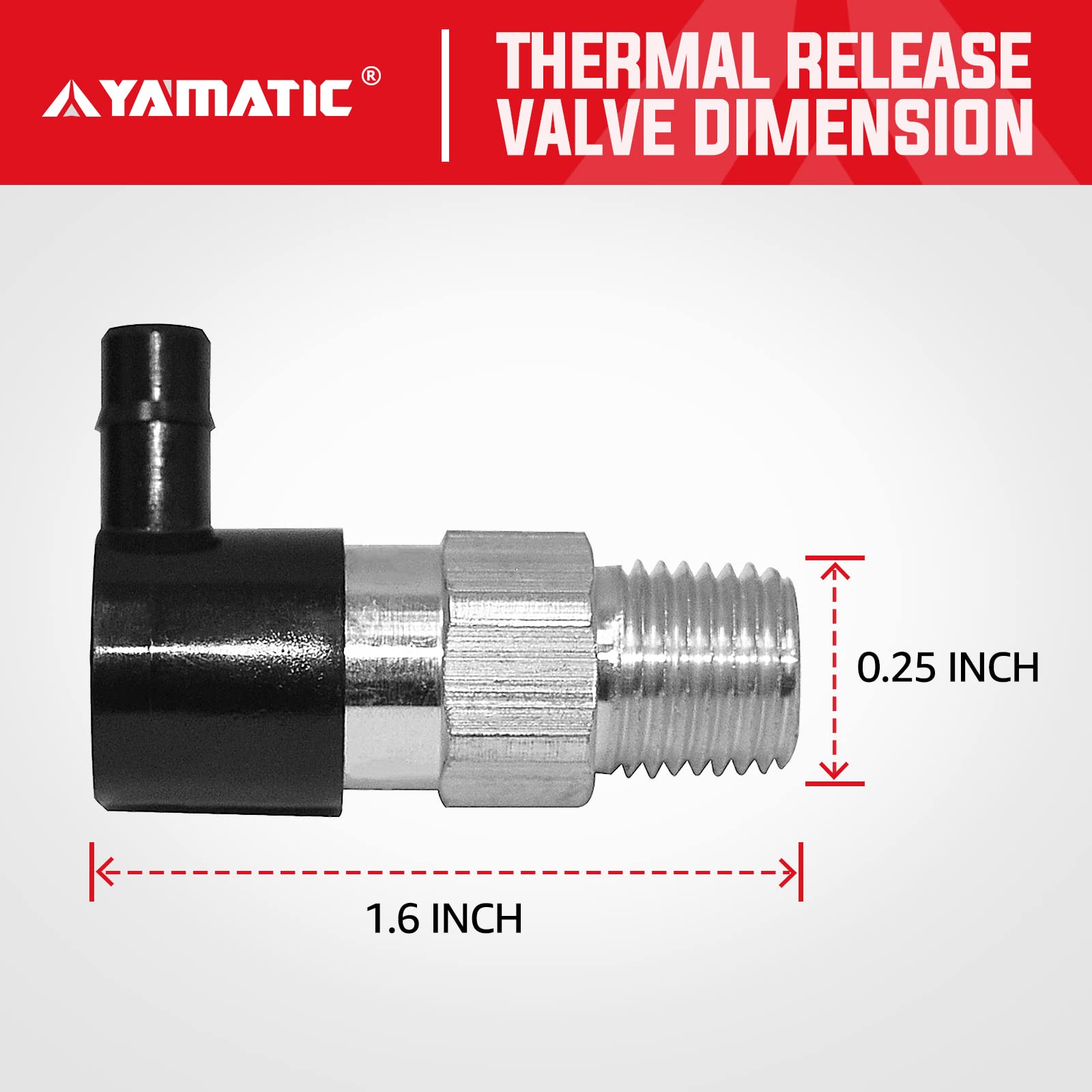 YAMATIC Heavy Duty Thermal Release Valve for Pressure Washer Pumps Replacement Fit All Axial Cam Pumps, 1/4 Inch NPT, Solid Brass, 2-Pack