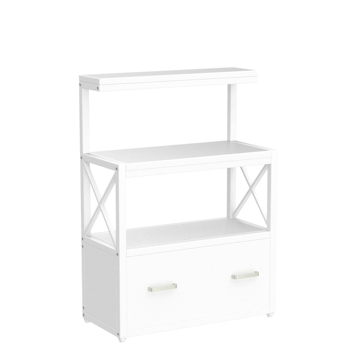 Tribesigns Lateral File Cabinet Modern Filing Cabinet with 1 Large Drawer, Printer Stand with 3 Open Storage Shelves for Home Office