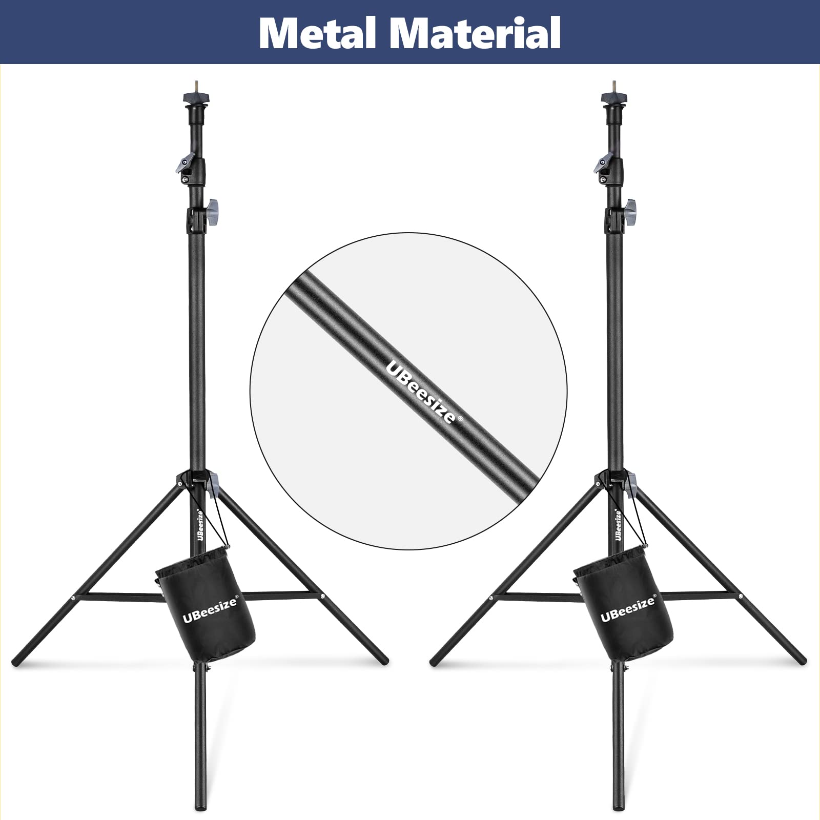UBeesize Photo Backdrop Stand System Kit, 7 x 10 ft Adjustable Background Support Stand with 6 Backdrop Clamps, 4 Crossbars, 2 Sandbags, and Carrying bag for Photography Video Studio Wedding