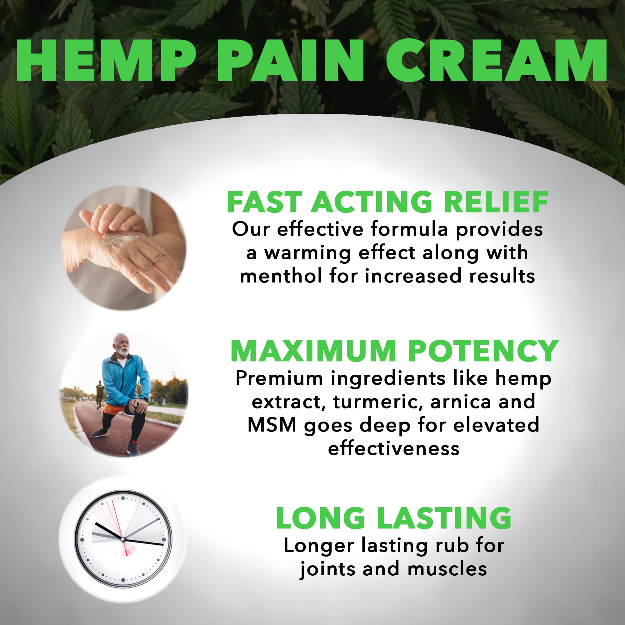 Super Natural Goods Hemp Cream (8oz) Hemp Oil & Arnica Cream - Joint Muscle Shoulder Hip Neck Knee & Back - Made in USA - Turmeric Menthol Rub