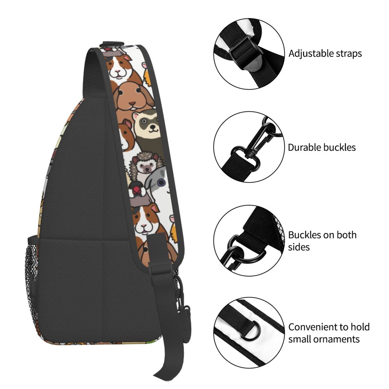 Yamegoun Moth and Butterfly Sling Bag Women Men Crossbody Backpack Shoulder Bag Unisex for Travel Casual Hiking with Adjustable Strap