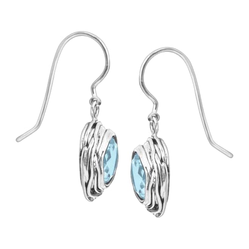 Silpada 'Hooked on Blue' Blue Cubic Zirconia Drop Earrings in Sterling Silver