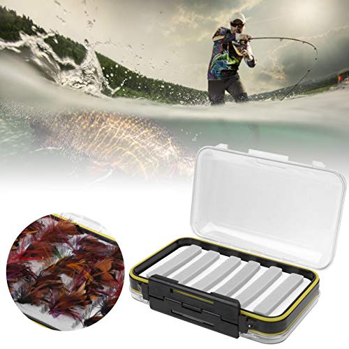 Ueohitsct Fly Fishing Box ABS Two‑Sided Transparent Lures Storage Case Fishing Gear Accessories