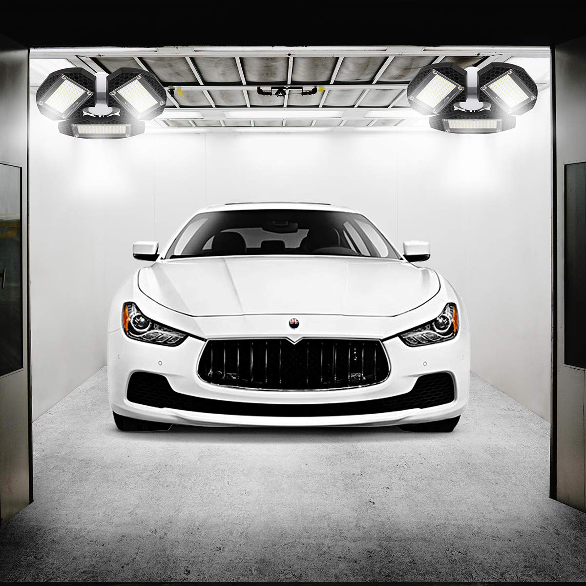 ZJOJO Garage Light 1pack 60W 7500LM Led Shop Light 6000K,Garage Lights Ceiling Led with 3 Adjustable Panels,Shop Lights for Garage Led Super Bright,E26 Base Ideal for Workshop/Attic/Barn/Basement