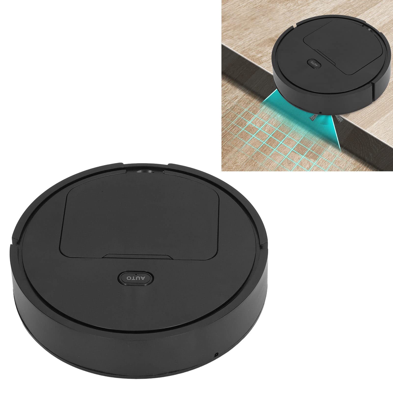 Walfront Sweeping Robot Mop Intelligent Sweeping Robot, Robotic Vacuum ABS Robot Vacuum and Mop Floor Sweep Floor Dust Absorption 3 in 1 USB Charging 40db Low Noise Household Smart