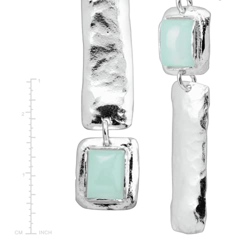 Silpada Drop Earrings for Women, .925 Sterling Silver, Natural Chalcedony Hinged, 'I'll Never Pas-Tell'