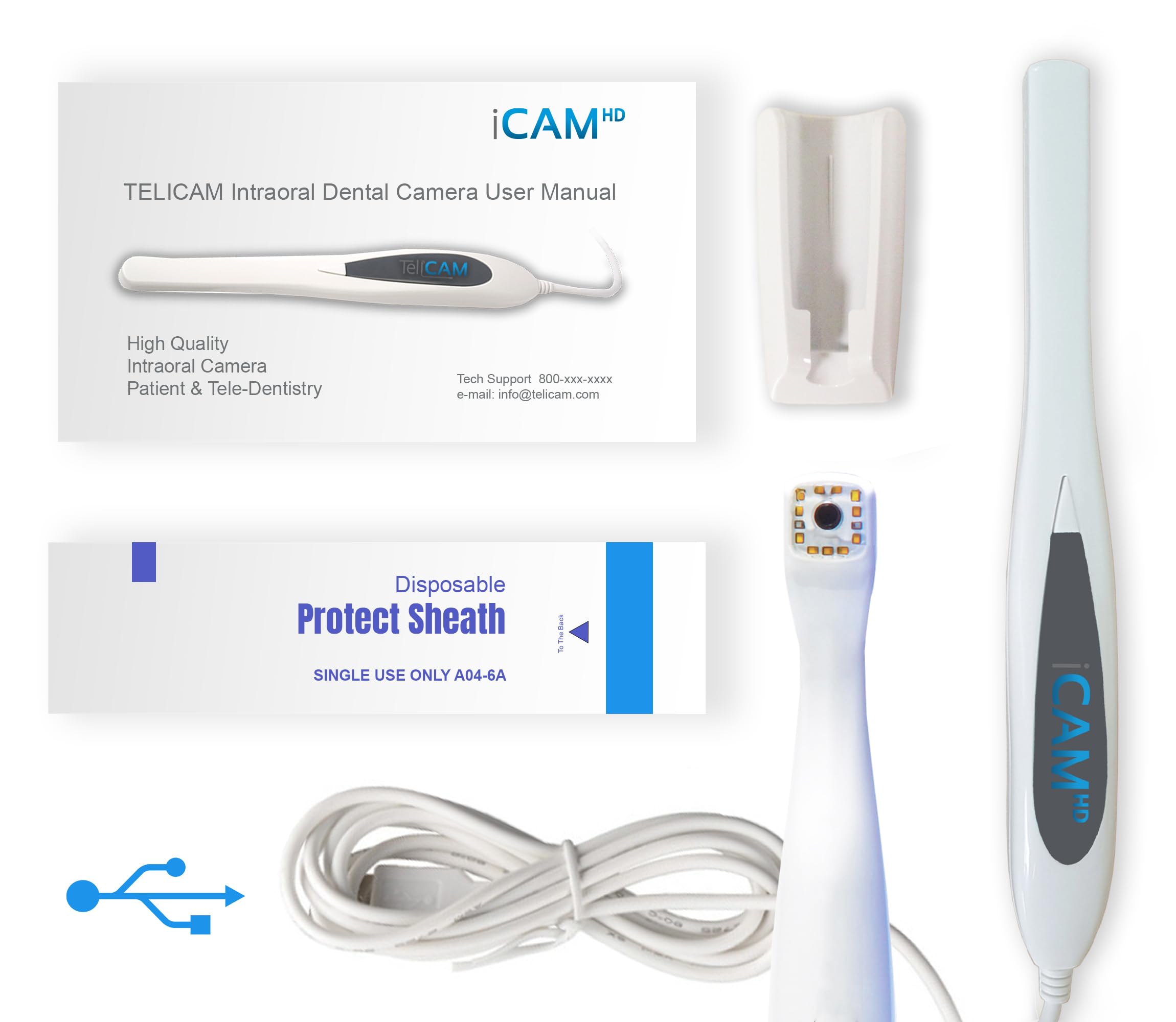 TELICAM Intraoral Camera Dental, Works with Eaglesoft, Dexis, Apeteryx, Carestream, Tigerview
