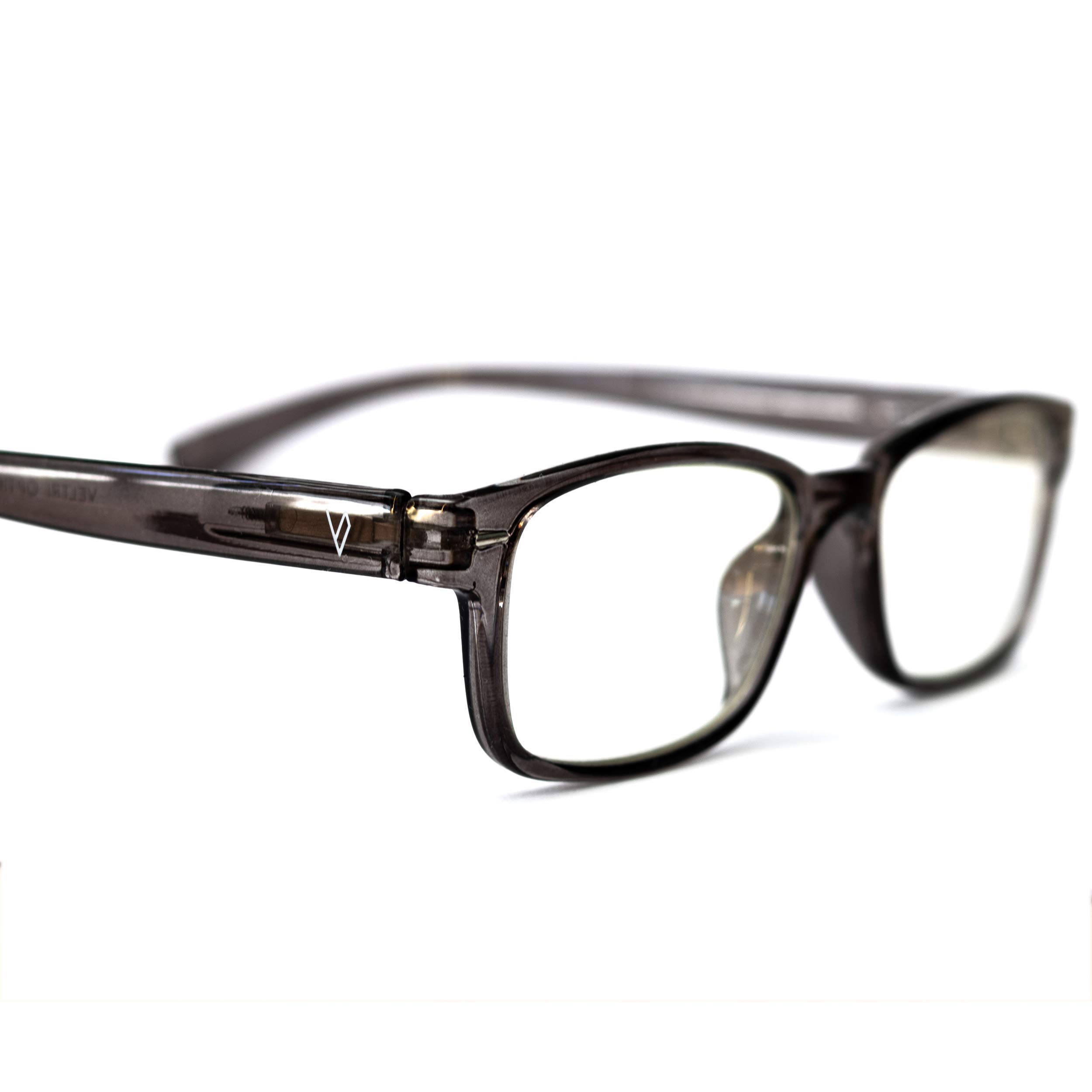 Veltri Optics Blue Light Blocking Glasses - Computer Blue Light Blocking Glasses - Blue Light Glasses - Gaming Glasses - Anti Eye Strain - Unisex Sleek Design (Warranty)