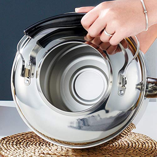ZNZN Stainless Steel Kettle Stove Top Whistling Teapot Silver Classic Teapot Appearance Cooking Grade Ring Shaped Kettle Bottom Multifunctional Water Kettle (Color : 8L)