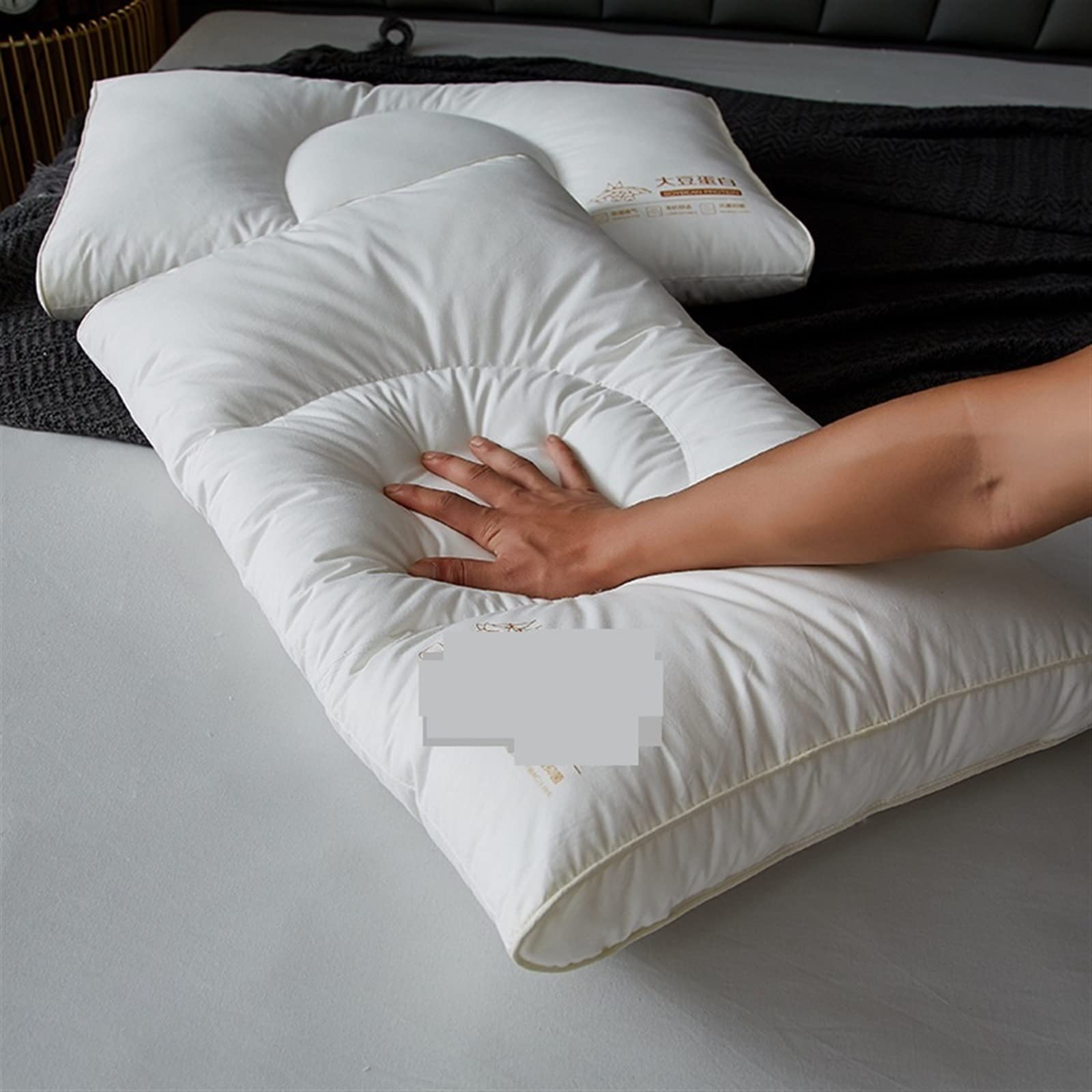 ZIFARM Bed Pillows, for Home and Comfort Inflatable Memory Foam Cushion Covers Body Pillows Hugs Neck Sleeping Bed Cervical Pillow