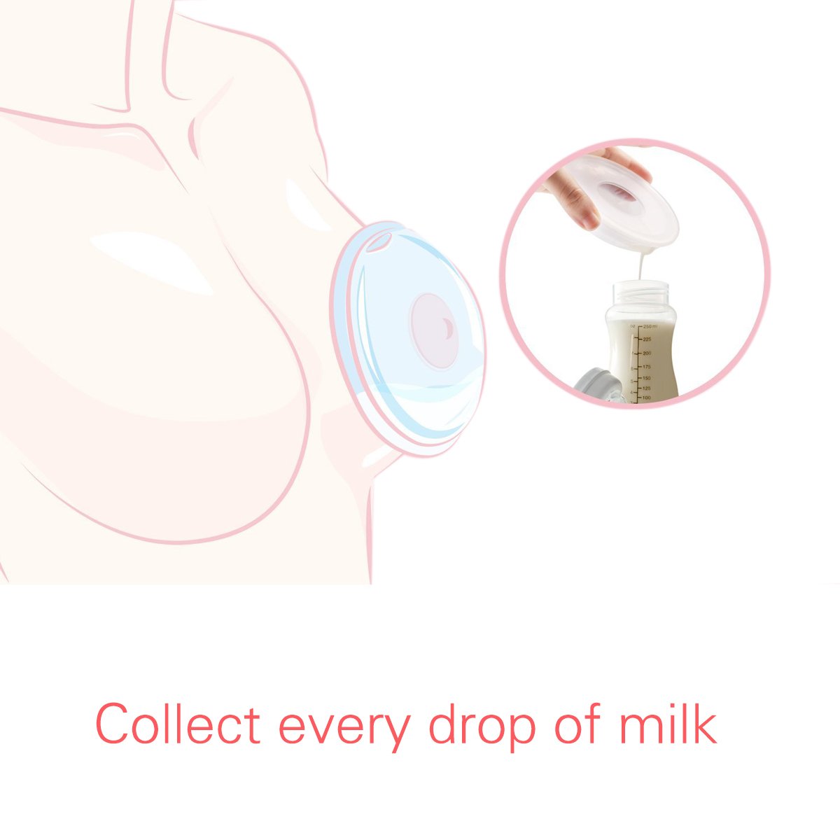YIYEE Breast Shells Milk Saver for Breastfeeding, 2 Pack BPA Free Breast Shield Nursing Cups Protect Sore Nipples Breast Milk Collection Shells