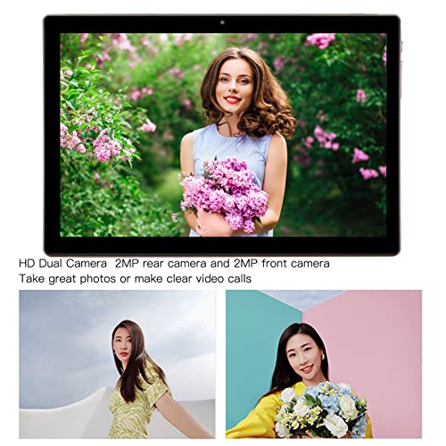 UPQRSG 10 Inch Tablet, 4GB RAM 64GB ROM, 8000 Mah IPS HD Display, Octa Core CPU IPS Display Dual SIM Dual Standby, 2.4G 5G Dual Band WiFi HD Tablet US Plug 100‑240V(Silver Grey)