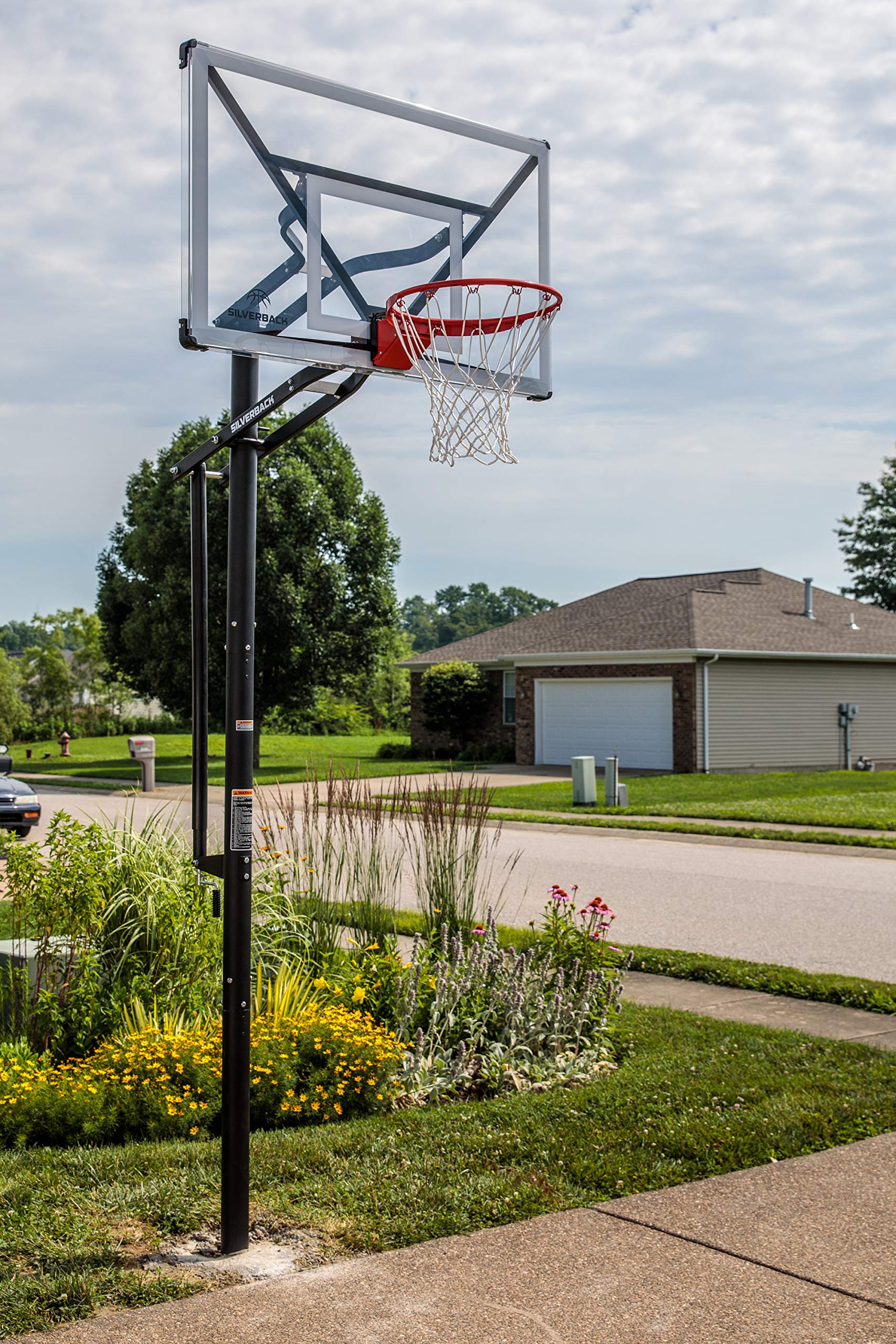 Silverback NXT 54" In-Ground Basketball Hoop with Adjustable-Height Backboard and QuickPlay Design , Black
