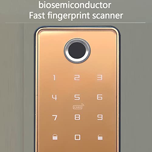 Smart Lock, Fingerprint Keyless Entry Door Lock, with TT Lock App | Touchscreen Keypad/Auto Lock/Easy Installation, with Gateway, Supports Amazon Alexa/Google Assistan (Gold, Without Gateway)