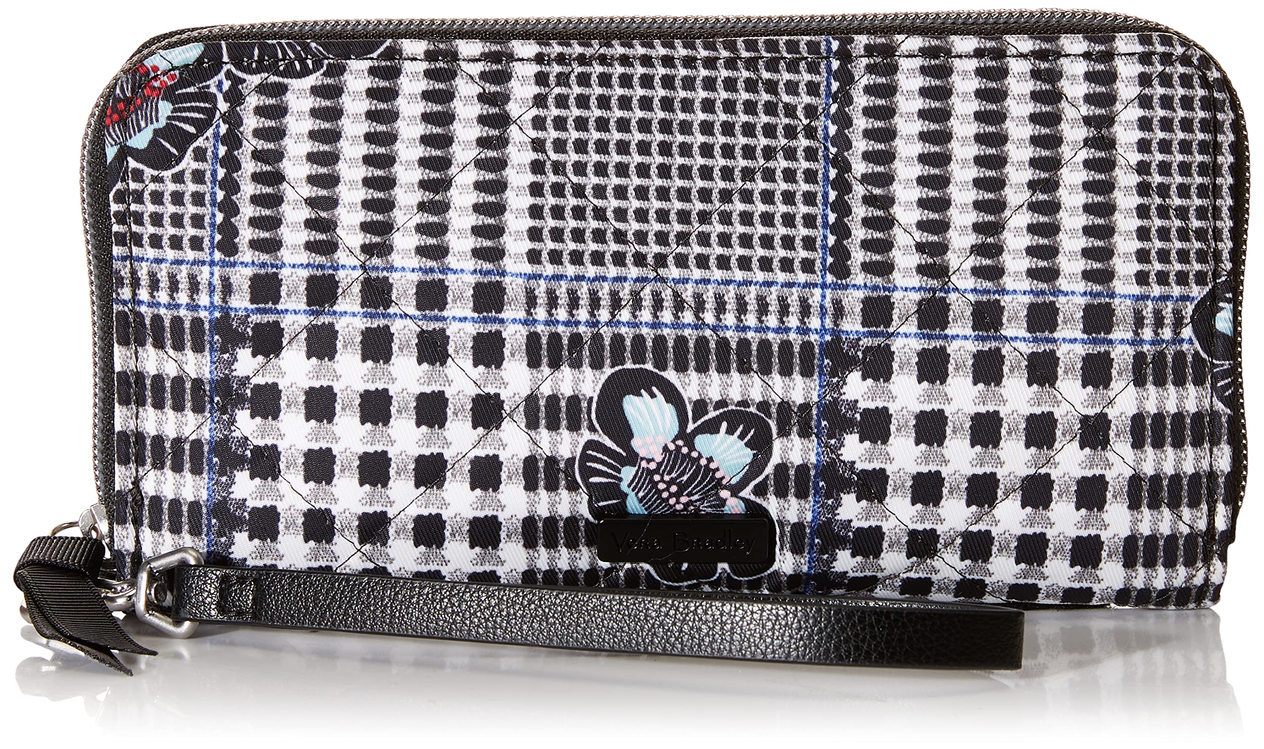 Vera Bradley Women's Performance Twill Accordion Wristlet With RFID Protection, Tranquil Gray, One Size
