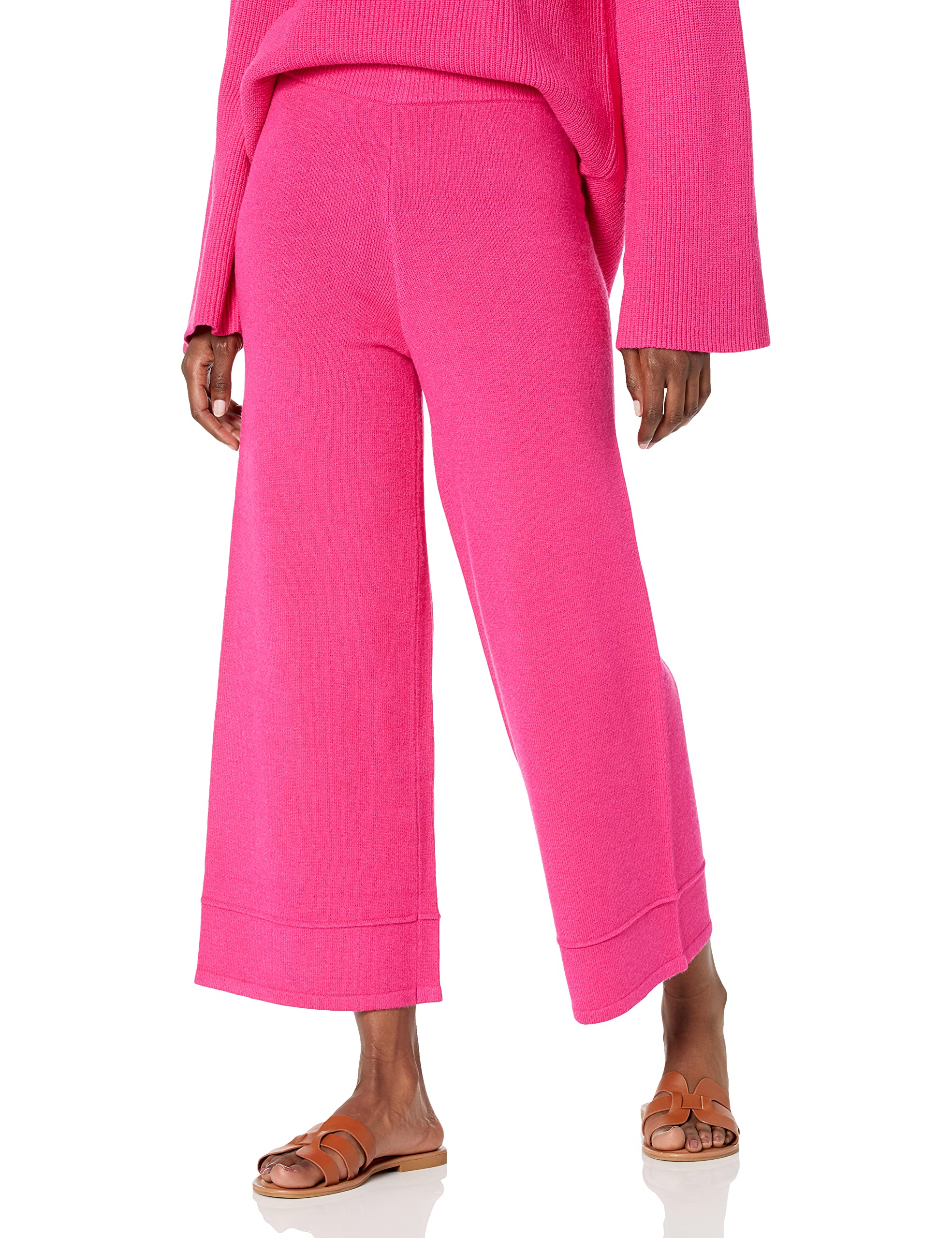 The Drop Women's Bernadette Pull-on Loose-fit Cropped Sweater Pant, Hot Pink, XXS