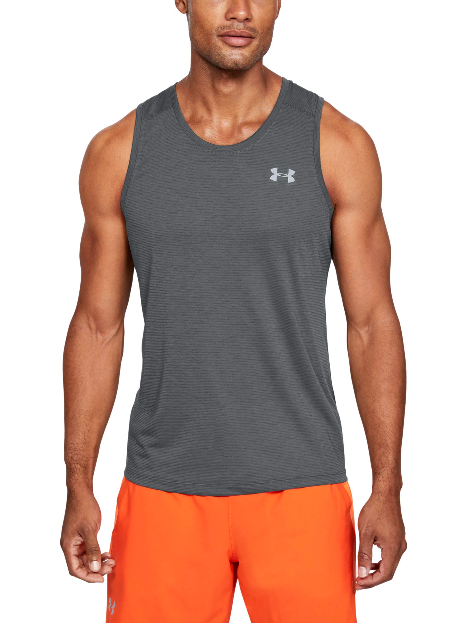Under Armour Men's Streaker 2.0 Singlet , Pitch Gray (012)/Reflective , Small