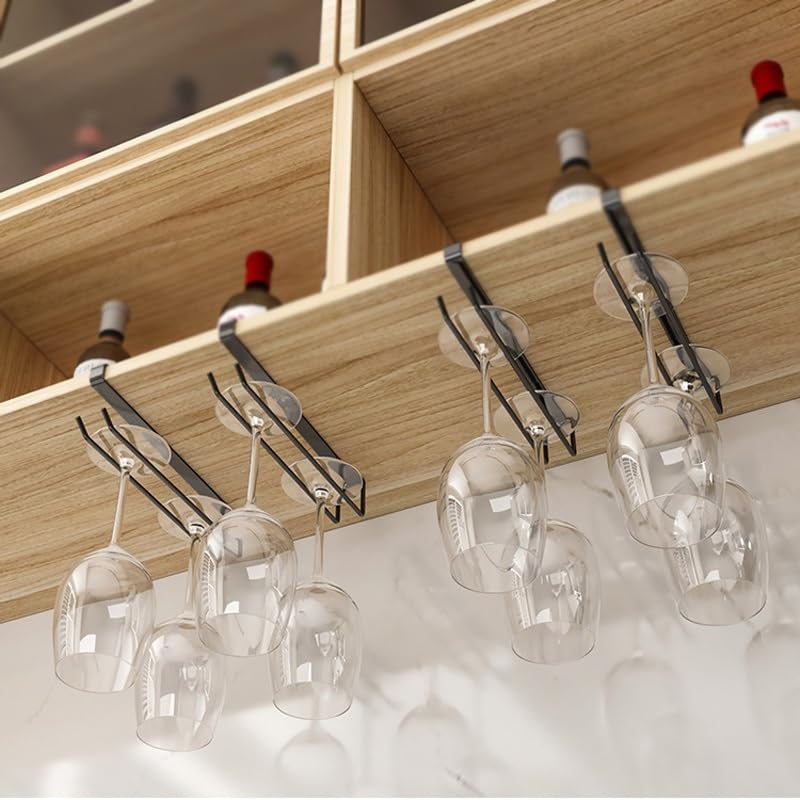 YASEZ Perforation-Free Wine Glass Holder Cup Holder Cabinet Shelf Storage Rack Tall Glass Drain Cup Holder