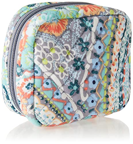 Vera Bradley Women's Cotton Zip-around Mini Tech Organizer Case, Citrus Paisley - Recycled Cotton, One Size