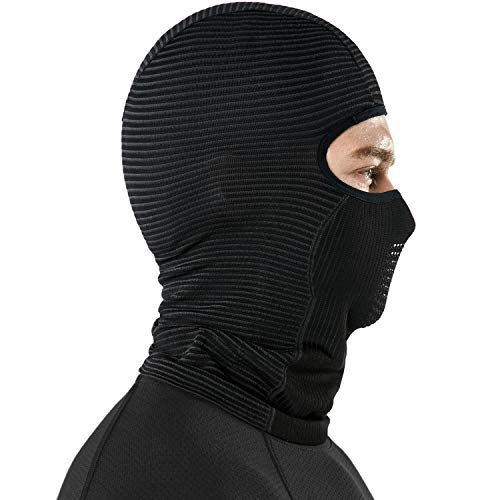 TSLA Thermal Winter Balaclava Face Mask, UV Protection Fleece Lined Ski Mask, Lightweight Windproof Neck Gaiter, Windproof Balaclava Black Grey, One Size