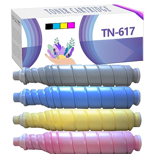 ZIRIA Compatible Toner Cartridges Replacement for Konica Minolta TN617(K+C+M+Y), Work with Bizhub C65HC C70HC Printer 4-Color