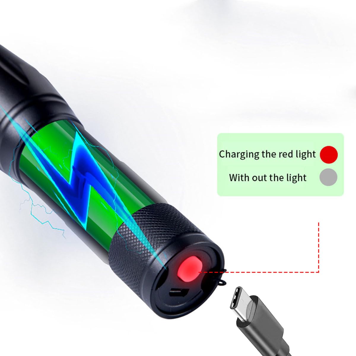 YZYOE Rechargeable red Light Flashlight,Tactical Flashlights, 2 in 1 White Lights and LED Red Hunting Light,2 Modes, Coon Hunting Lights, Detector,Night Observation, Astronomy, Aviation.