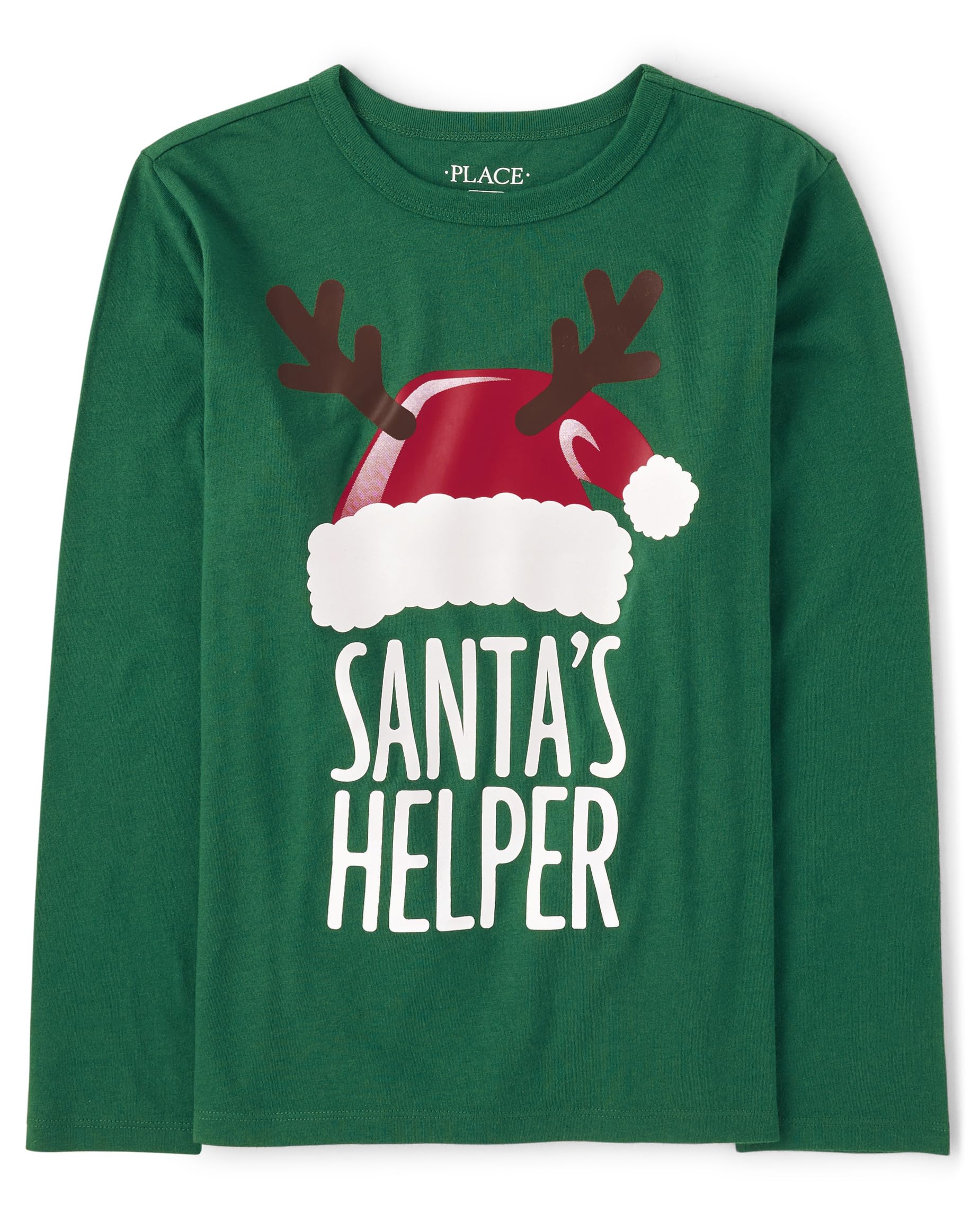 The Children's Place Unisex-Baby Long Sleeve Christmas Graphic T-shirt Santa's Helper Large