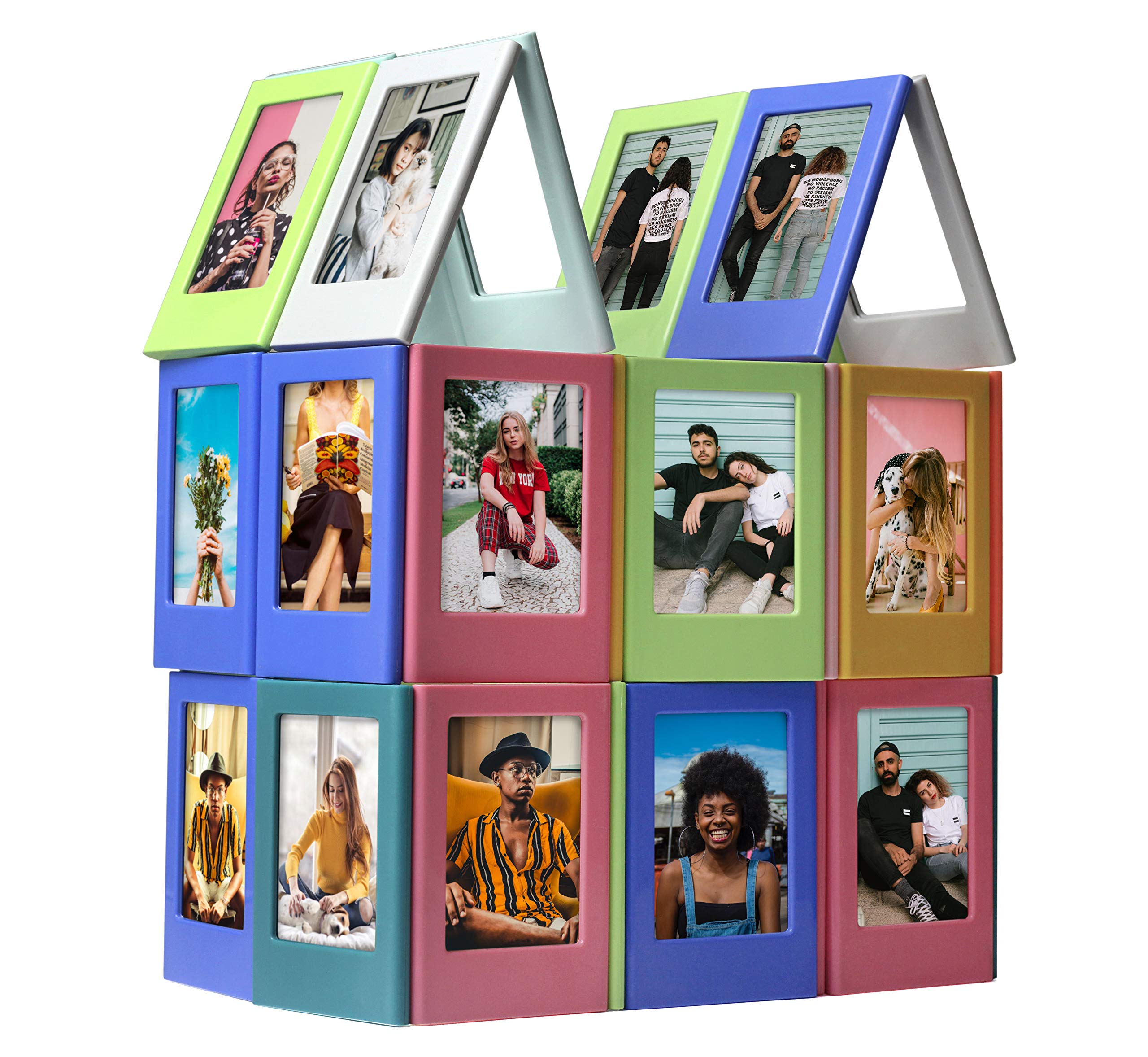 YUESUO 10 Pack Mini Magnetic Picture frame, 2x3 Refrigerator Magnet Photo Frame for Fujifilm Polaroid Instax Mini, Small Picture Holder for Fridge Table Locker Whiteboard