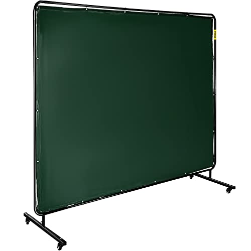 Vevor Welding Screen with Frame 8' x 6', Welding Curtain with 4 Wheels, Welding Protection Screen Green Flame-Resistant Vinyl, Portable Light-Proof Professional : Tools & Home Improvement