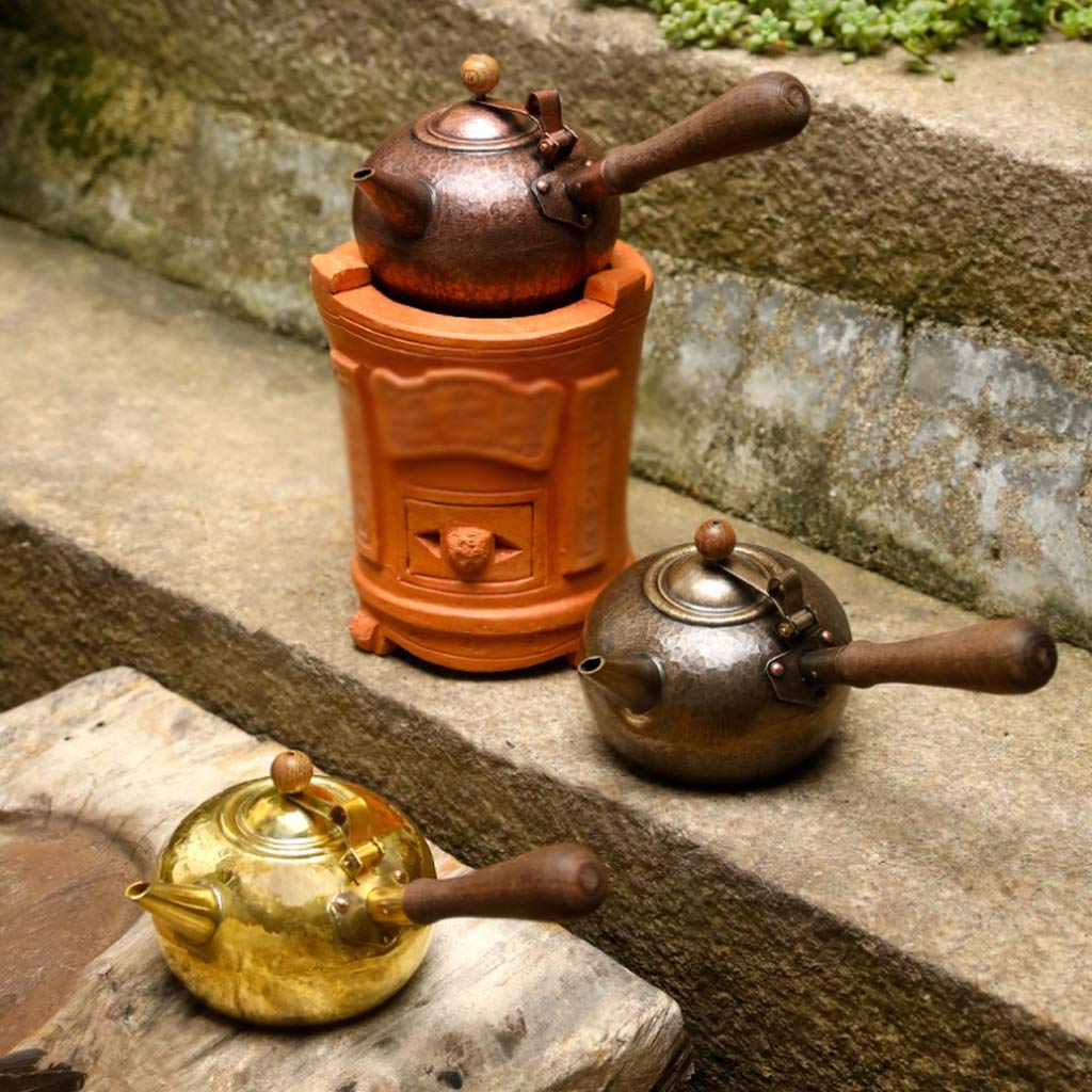 ZNZN Copper Kettle Retro Chinese Teapot Handmade Stylish Small Teapot with Creative Anti-scalding Handle Design (210ml,7.1oz) Multifunctional Water Kettle (Color : C)