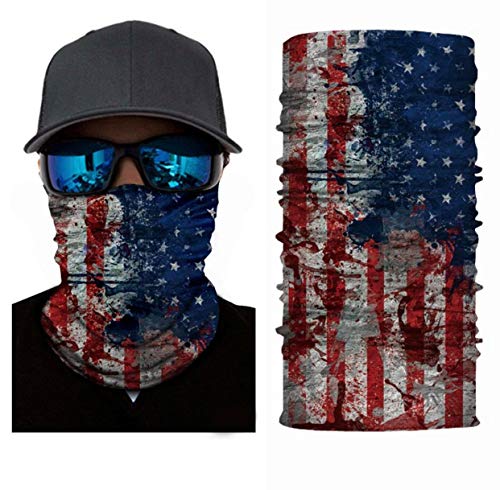 USA Face Mask American Flag Shield Mask Balaclava Fishing Shield Sun Gaiter (Blue and red)