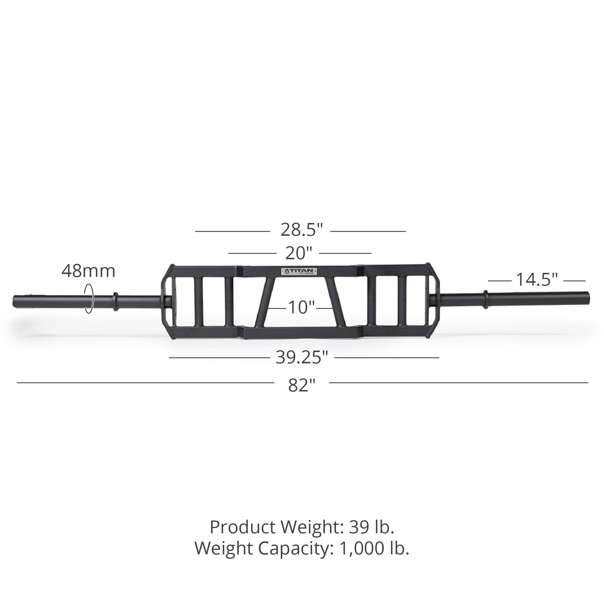 Titan Fitness Rackable Multi-Grip Camber Olympic Barbell, Rated 1,000 LB, Angled & Neutral Grip Football Barbell