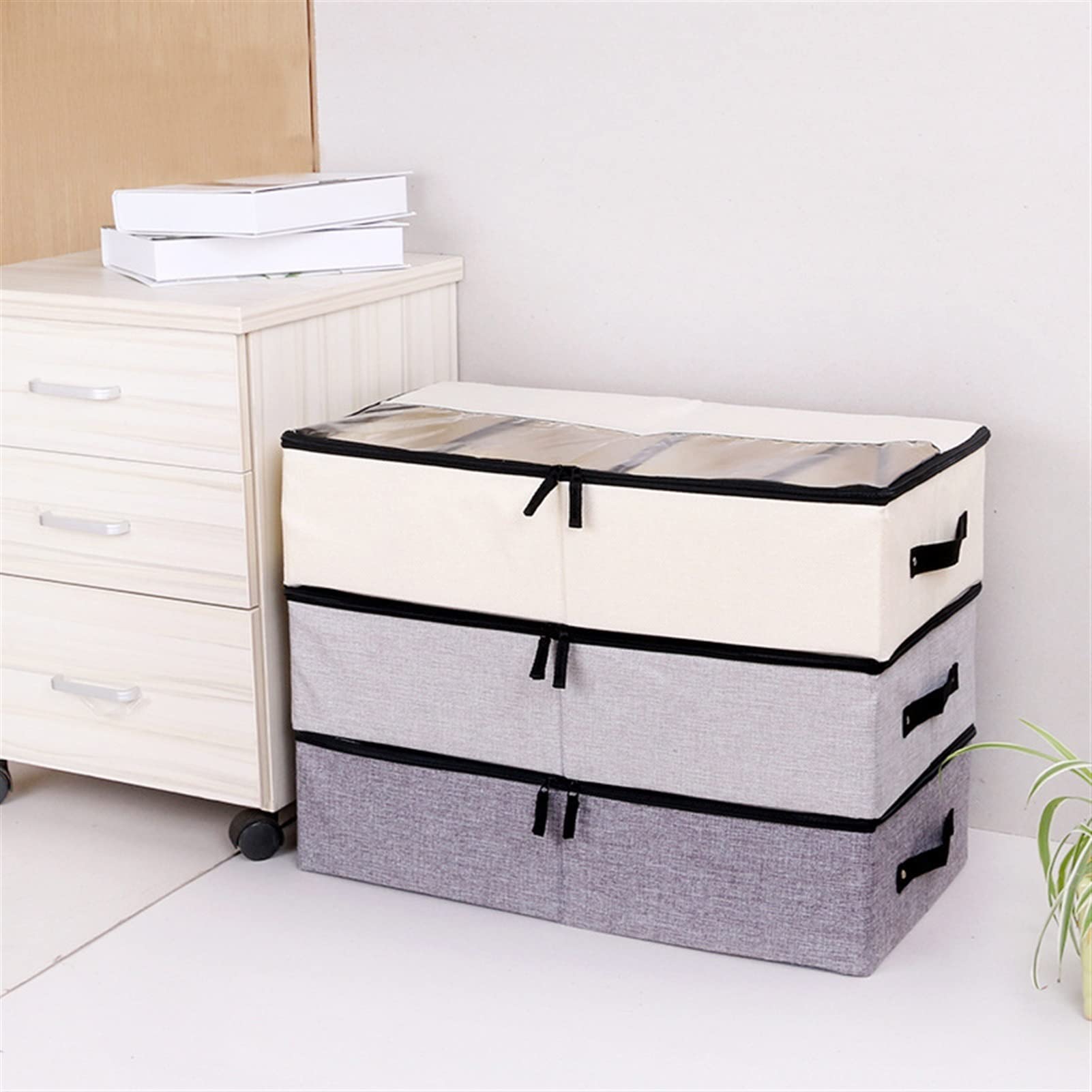 Transparent Creative Shoes Cabinet Foldable Divided Grid Shoe Box Grids Shoes Storage Bag Shoes Organizer Holder Box (Color : Z) (Light Grey)